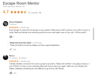 Mentor Escape Room Review Devon | Escape Room Cleveland